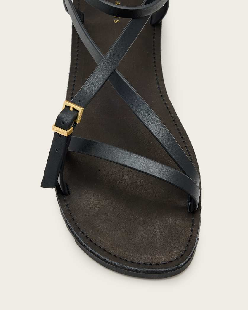 Tyla Leather Sandals Black | ALLSAINTS US